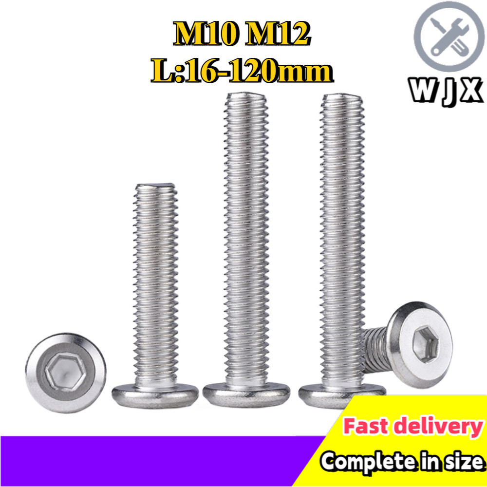 M10/m12 Beveled Edge Hexagon Socket Screw sus304 Flat Head Chamfering Screw Flat Round Head Bolt ...