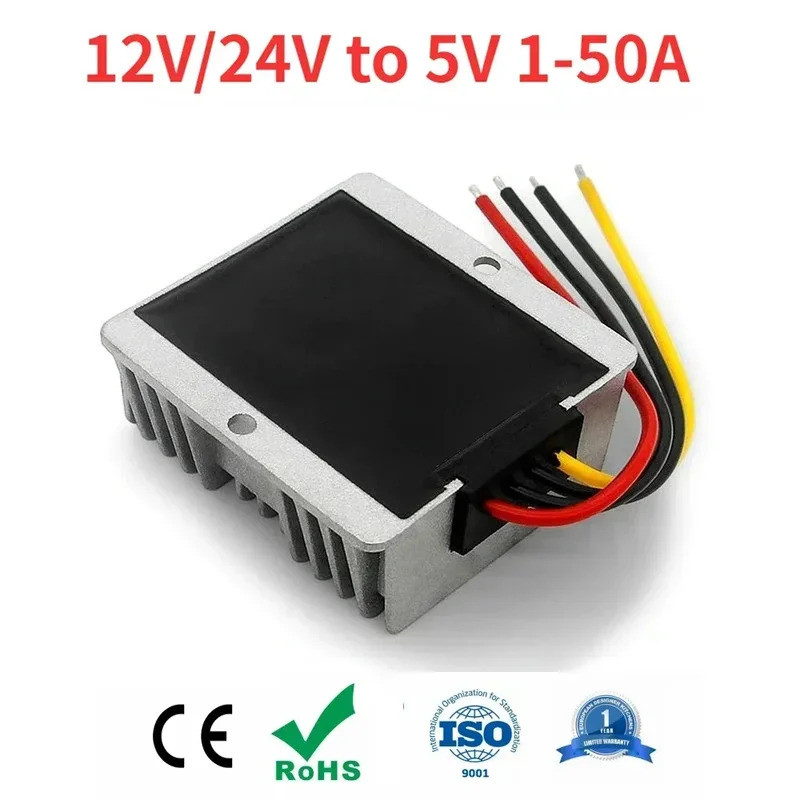 12v 24v to 5v 50A-1A Step Down Voltage Converter Voltage Reducer DC DC ...
