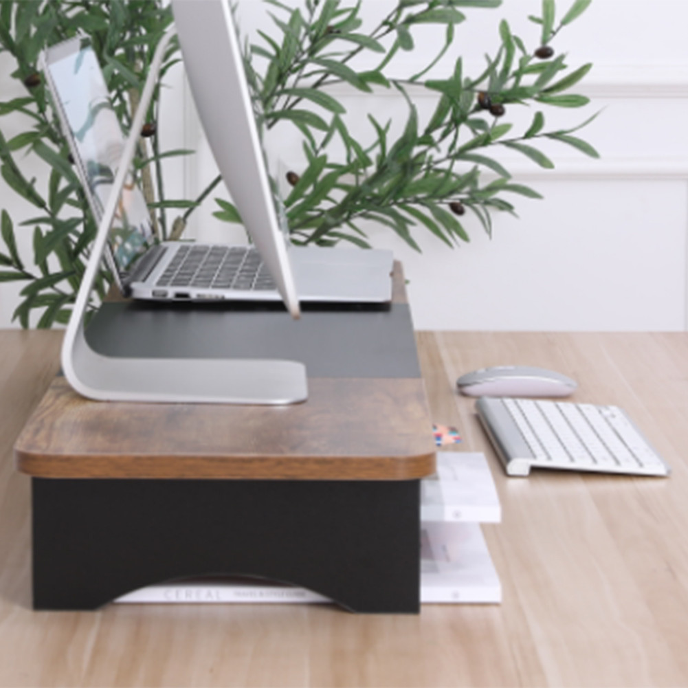 Dual Monitor Stand with Storage 2 Monitor Riser Stand Multi-Purpose ...