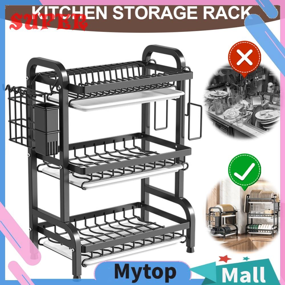 2/3 Tier Dish Drainer Rack Heavy Duty Dish Drying Rack for Restaurant ...