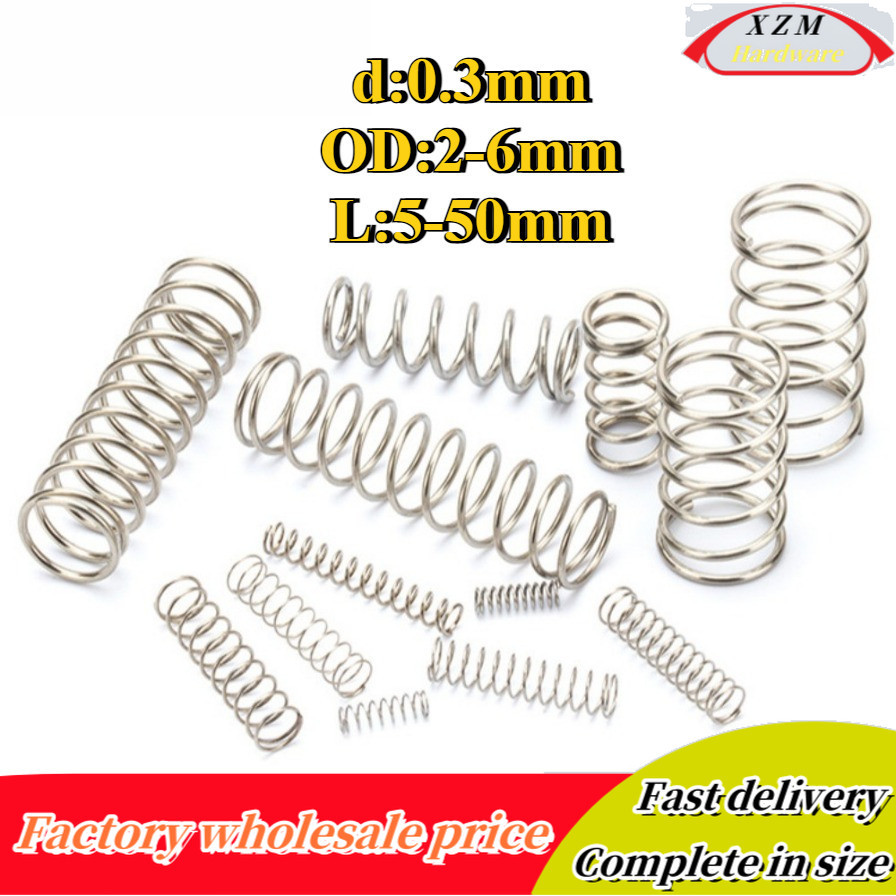 pressure spring SUS304 stainless steel compression spring d0.3mm OD2 ...