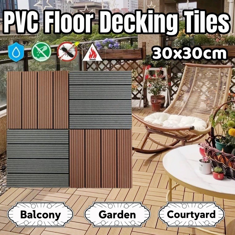 PVC Floor Decking Tiles Waterproof Wooden Plastic Composite ...