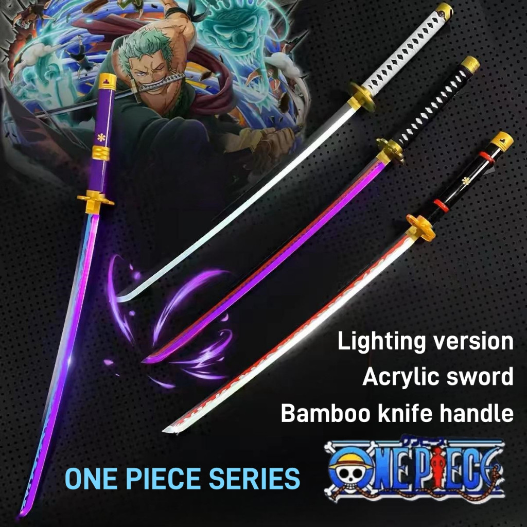 Anime One Piece Zoro Bamboo Sword 108CM Rechargeable Glow samurai Sword ...
