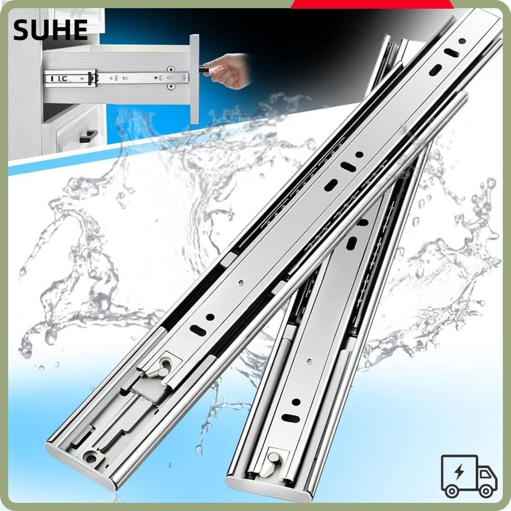 HI-SUHE 2Pcs Drawer Runners, Stainless Steel Heavy Duty Draw Slideway ...