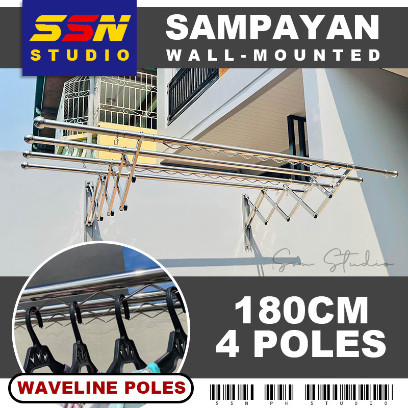 Sampayan Ng Damit Heavy Duty Stainless Steel Adjustable Laundry Wall Mounted With Waveline 4 ...
