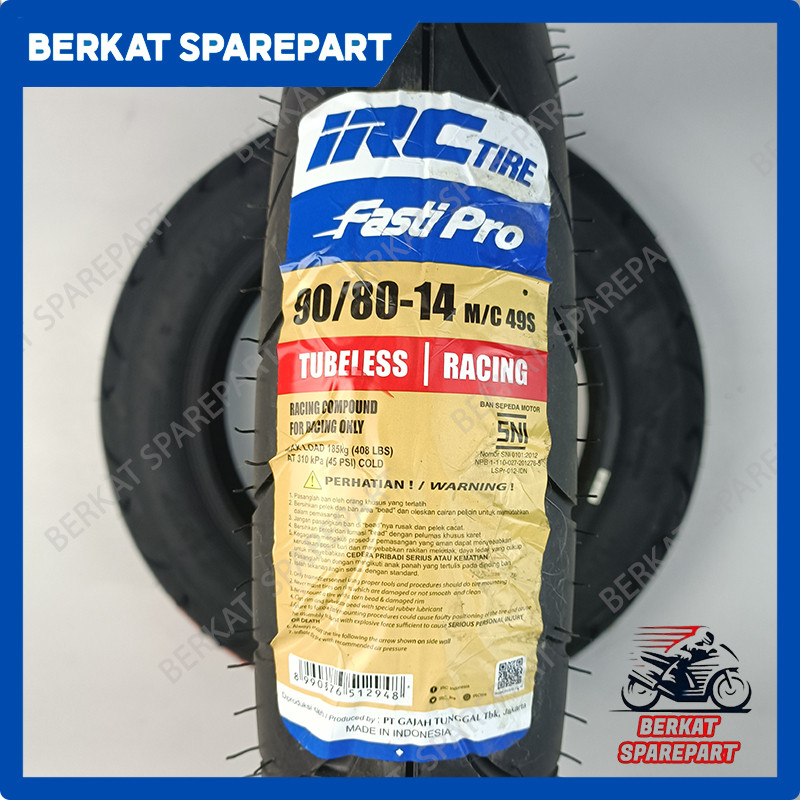 IRC Fasti Pro 90/80-14 Tubeless Soft Compound Road Race Matic Racing ...