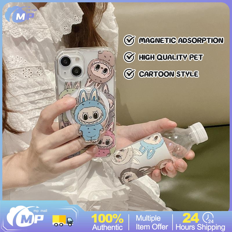 Labubu foldable mobile phone holder Labubu Magnetic Bracket solid color ...