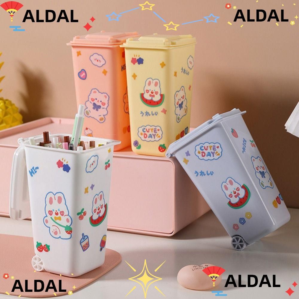 ALDAL Desktop Bin Cartoon With Cover Desk Dustbin Kitchen Garbage ...