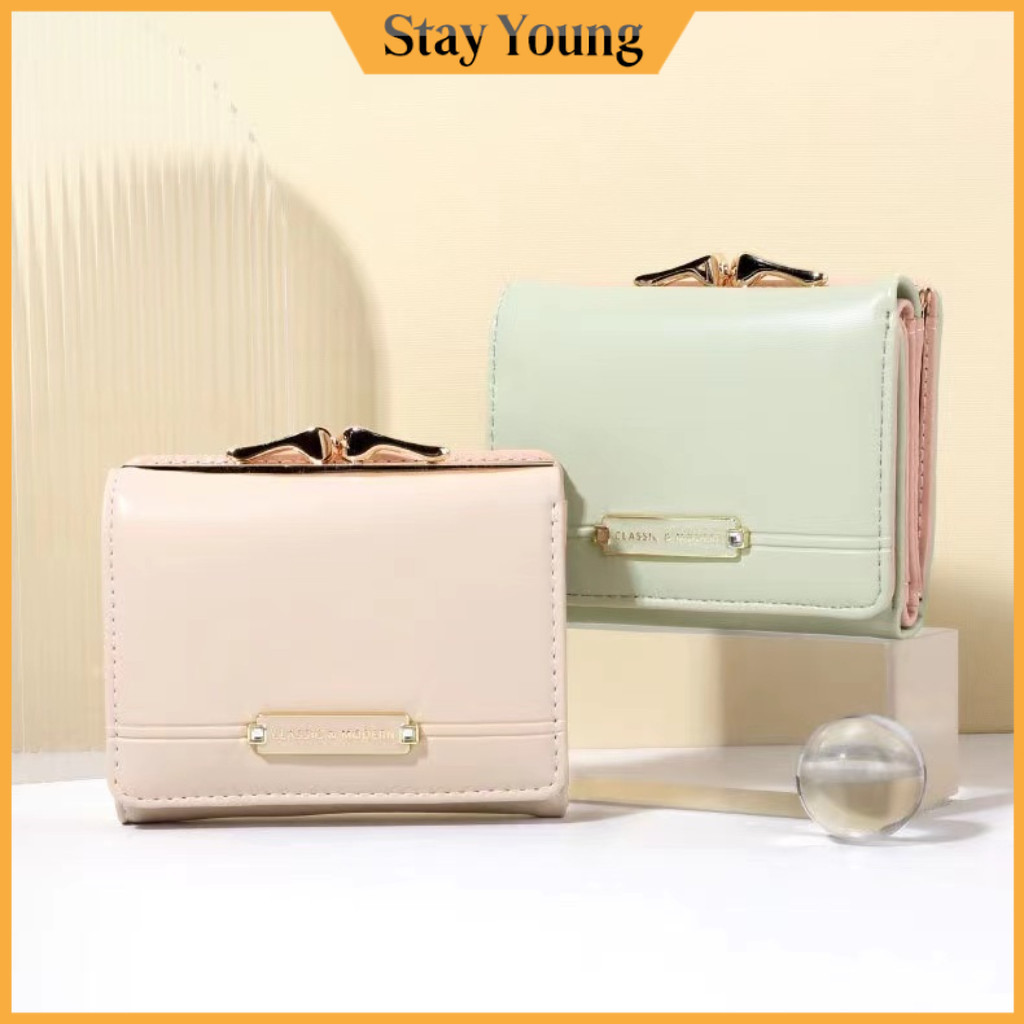 SY Retro Women's Fashion Urban Practical Wallet Short Fashion Design ...