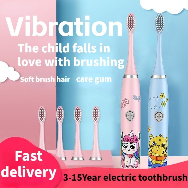 Happily Babies Kids Electric Toothbrush with Ultrasonic Vibration for ...
