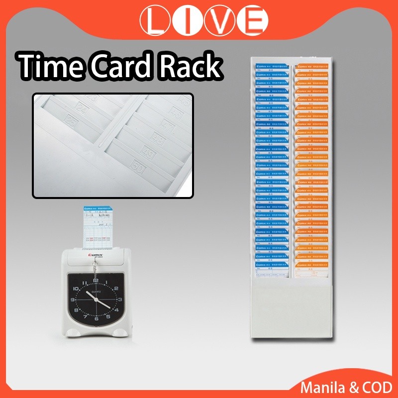 Time Card Rack Time Card Holder Employee Time Recorder Wall Mounted ...