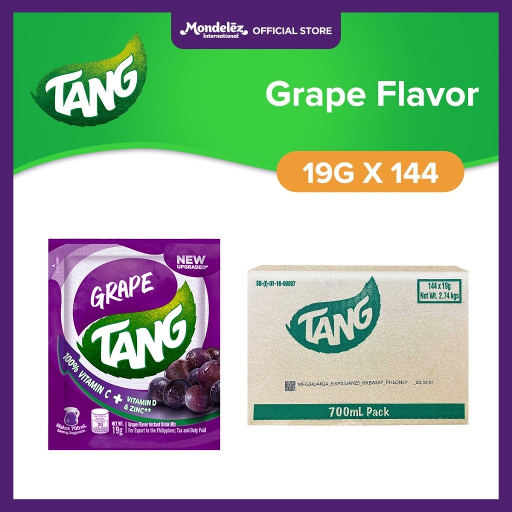 Tang Instant Drink Mix - Grape Flavor 19g with Vitamins and Minerals C ...