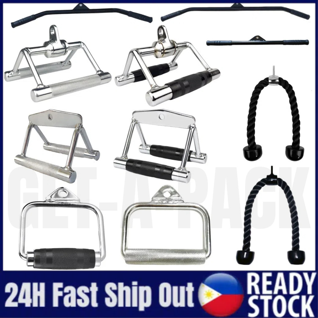 [Local Stock] D-Handle V-Handle Double Tricep Rope Revolving Curl Bar ...