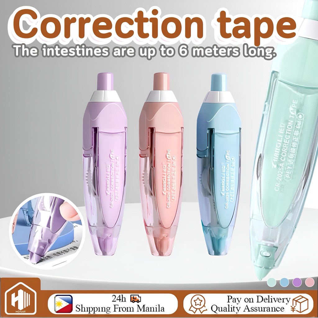 5mm*6m Correction Tape Retractable Refillable Portable Push Correction ...