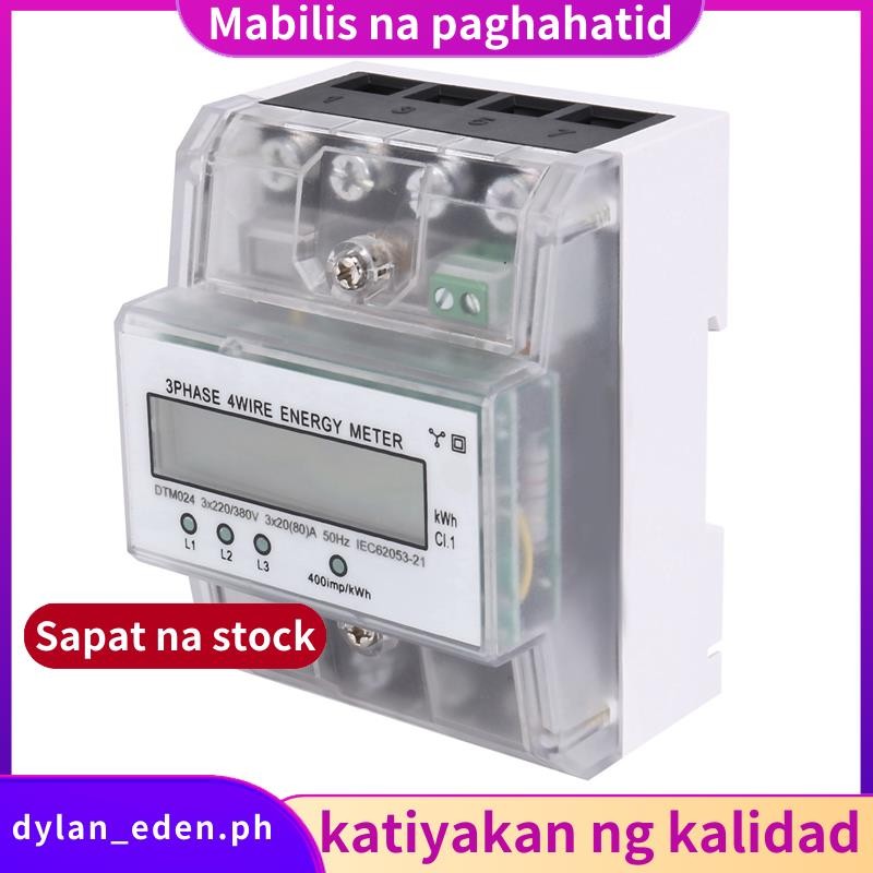 3 Phase 4 Wire Energy Meter 220/380V 20-80A Energy Consumption KWh ...