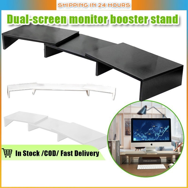 [Fast Deliver] 3 Shelf Triple Monitor Riser Stand for Universal Dual ...