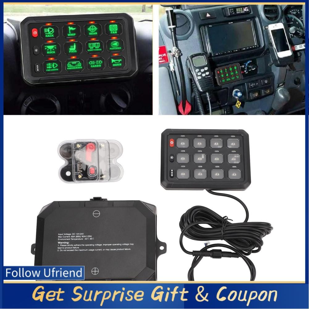 Ufriend 12 Gang Switch Panel 12V 24V DC Circuit Control Relay System ...