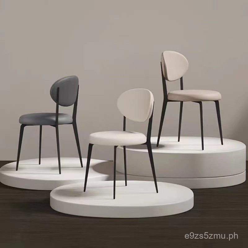 Italian Minimalist Cream Style Dining Chair Modern Simple Home Backrest ...