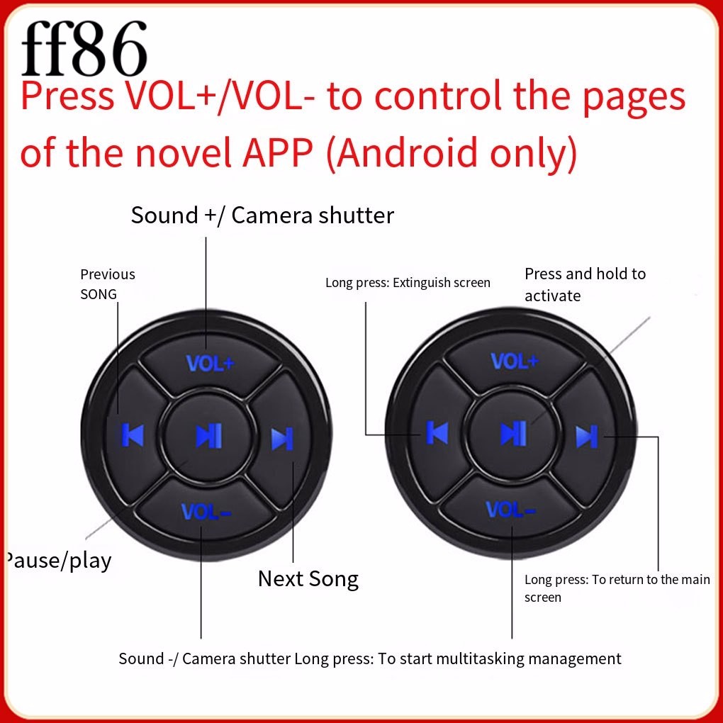 Black Wireless Multimedia Button Remote Control Portable Camera ...