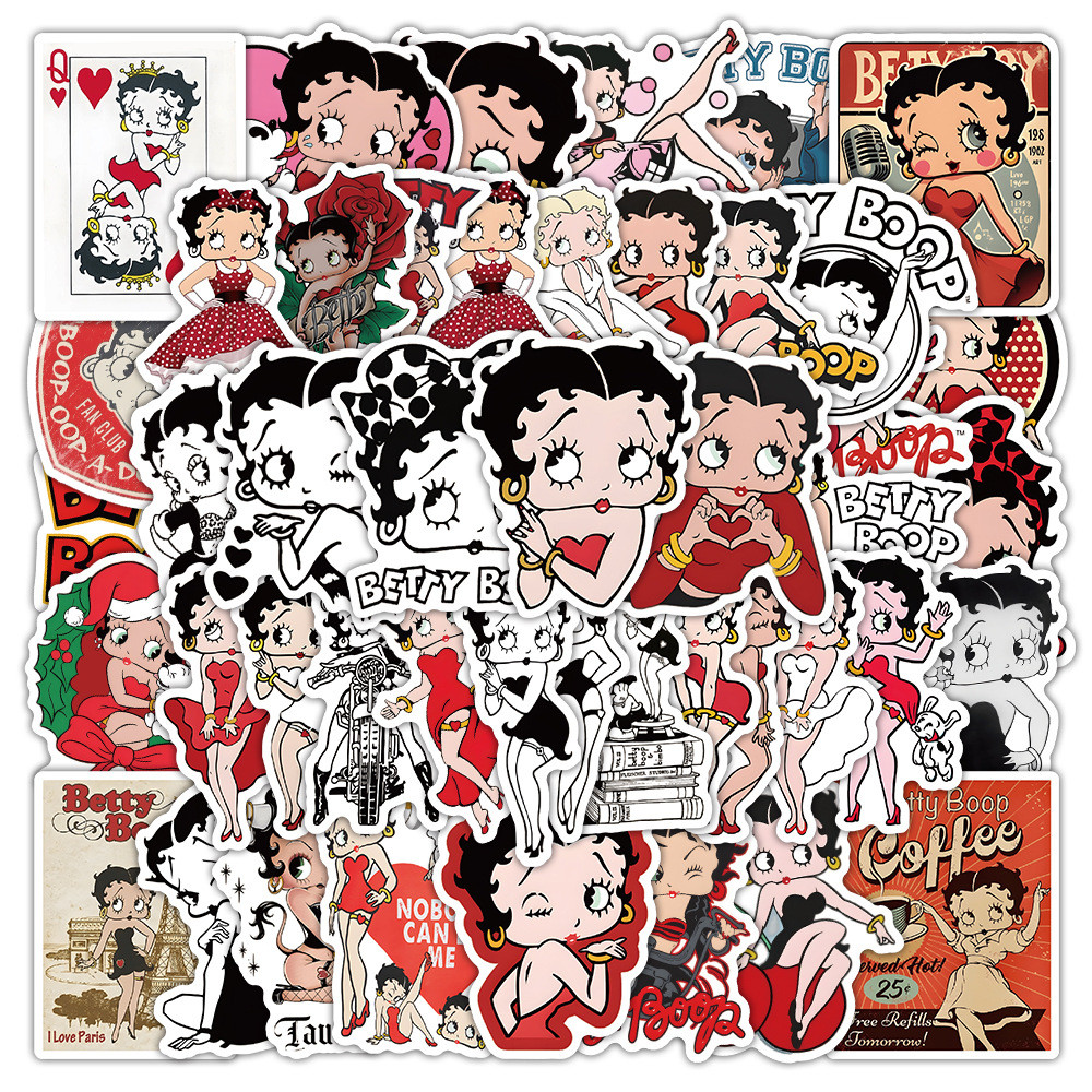 50 pcs Betty Boop Cartoon Waterproof PVC Stickers | Shopee Philippines