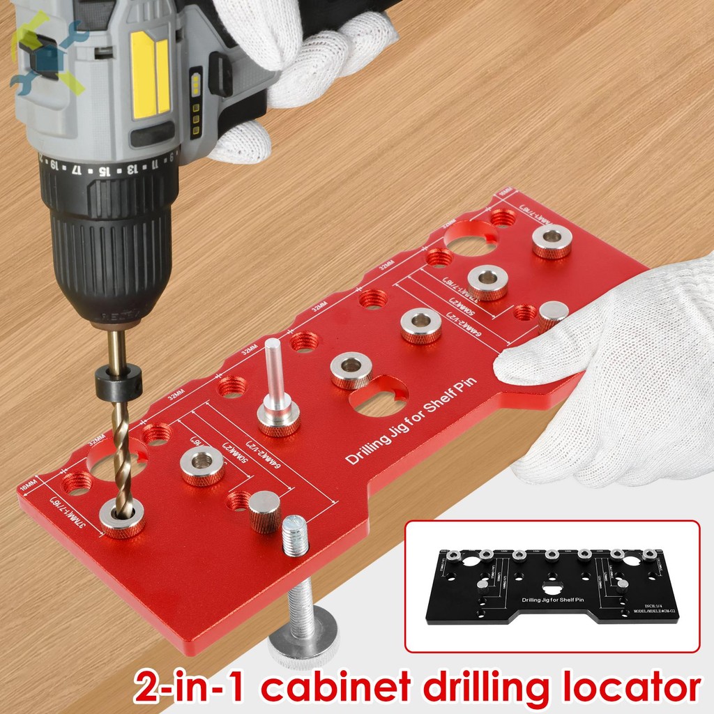 2 in 1 Shelf Pin Jig Aluminum Alloy Shelf Pin Drilling Guide Efficient ...
