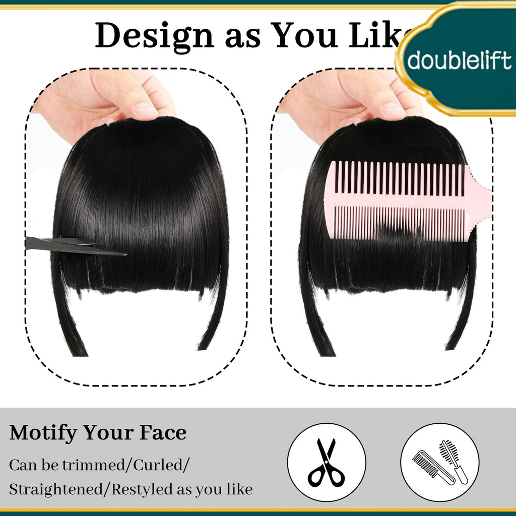 1/2/3 Black Easy To Wear And Looks Natural Clip In Fringe For Any ...