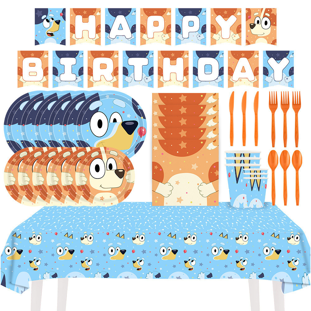2025 Cute Bluey Family Cartoon Theme Party Needs Tableware Kids ...