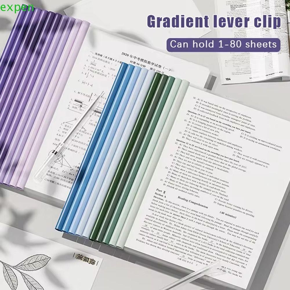 EXPEN 10pcs A4 Draw Rod Folder, Gradient Morandi Color Transparent Pull ...