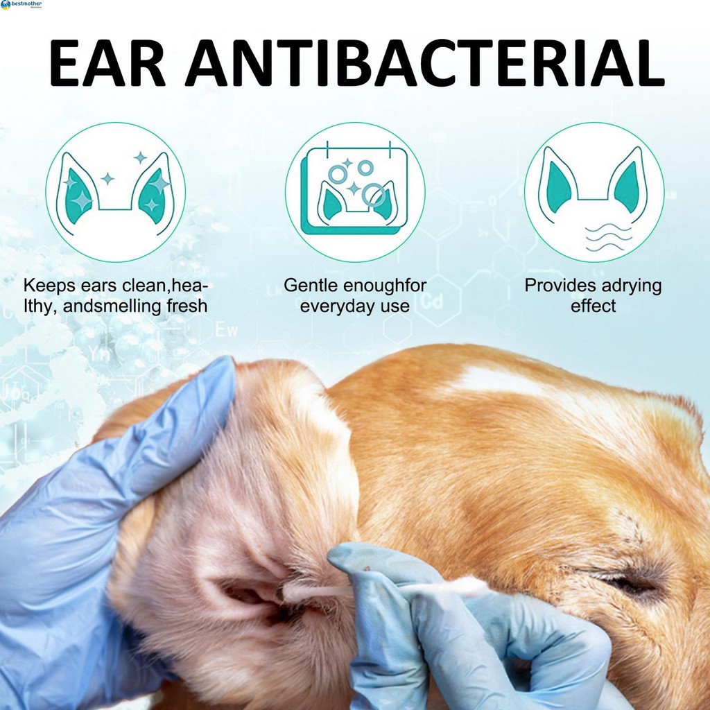 50ml Pet Ear Cleaner Liquid Pet Ear Canal Deodorization Mite Removal ...
