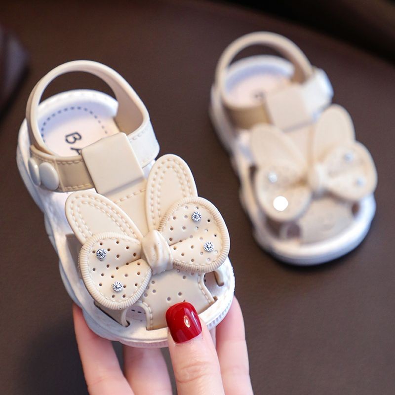 【Twin Babies】Girls' Sandals Summer Bow Princess Shoes Soft Soled Sandals Baby Girls' Toddler ...