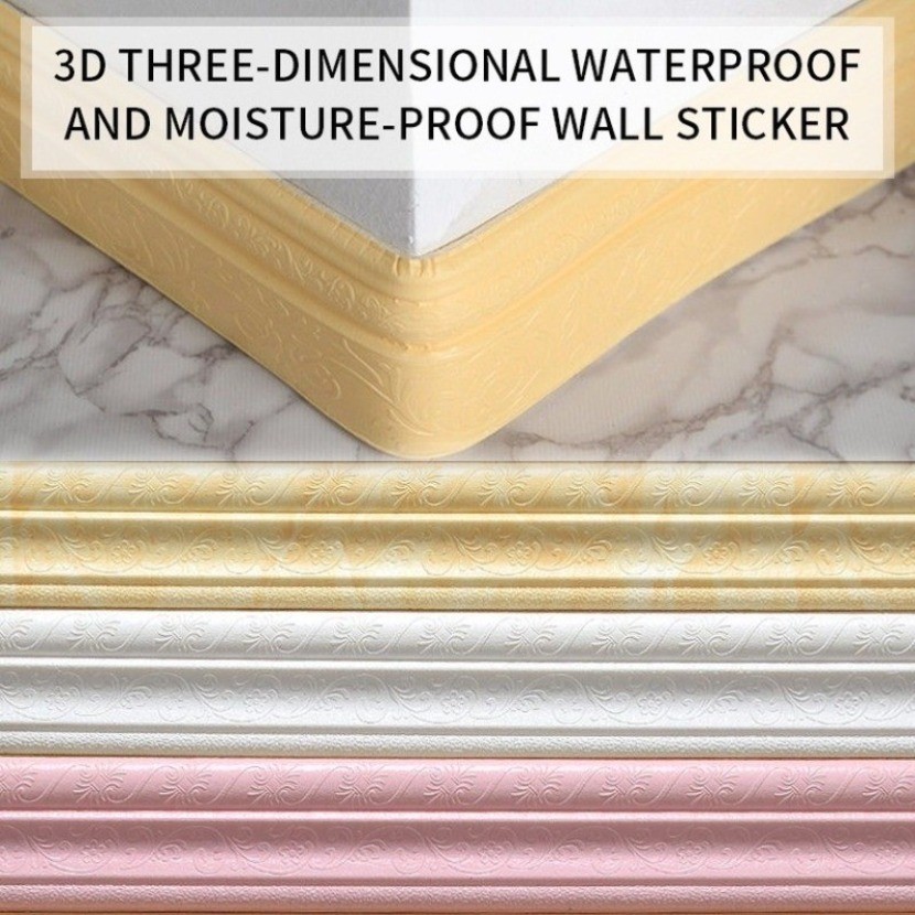 3D Self-adhesive Wall Sticker Corner Line Waterproof Top Wall Edge ...