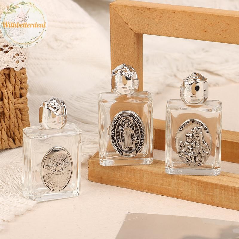 Withbetter 12 Types Of Glass Holy Water Jesus Bottle Religious Cross ...