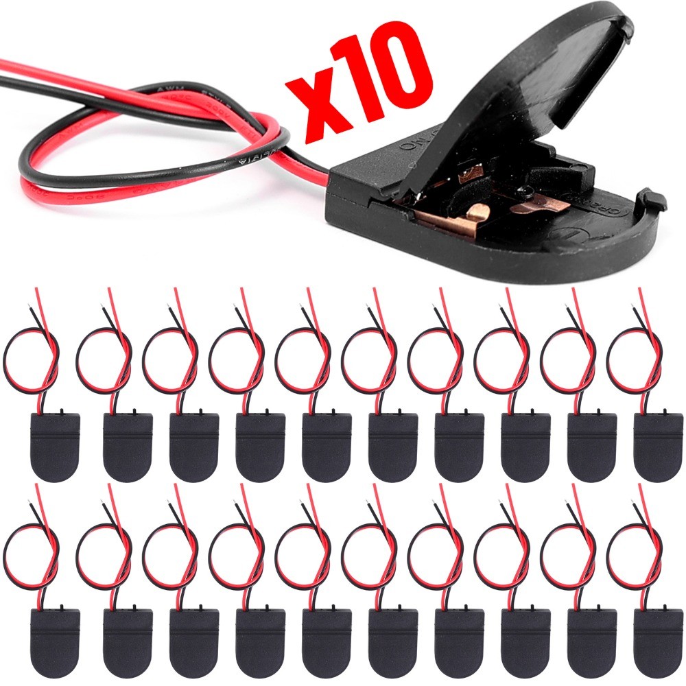 U-shaped Single Slot Button Battery Holder 3V CR2032 Coin Cell Shell ...