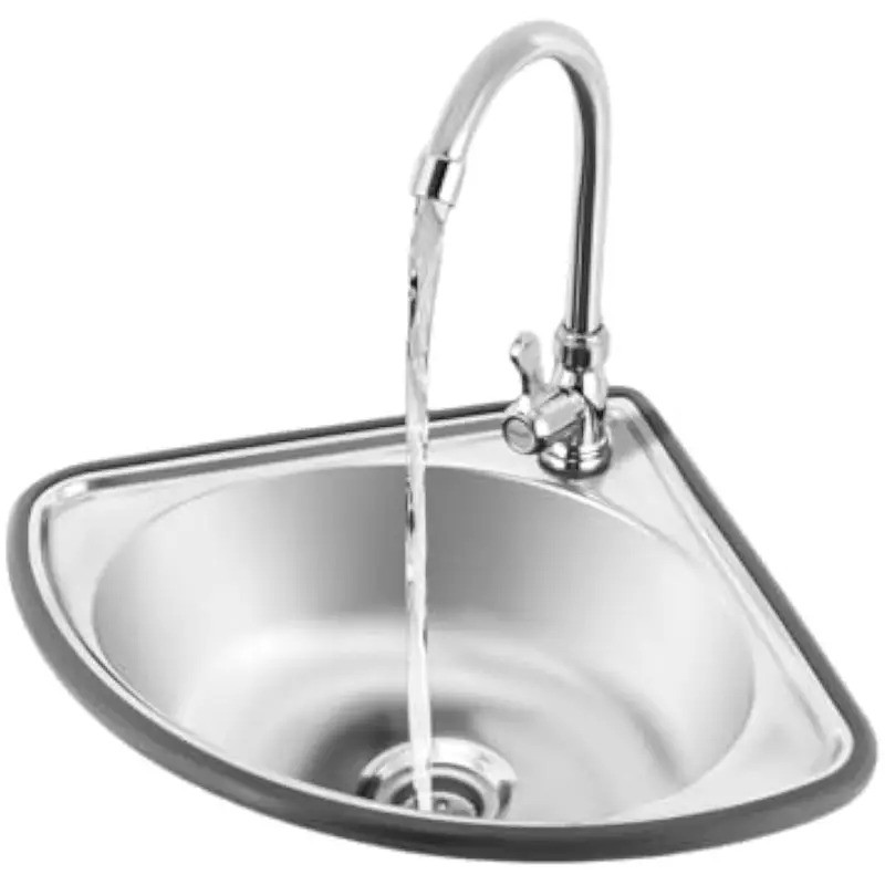 Fifizoo Stainless Steel Triangular Hand Basin Sink, Modern Wall-mounted ...