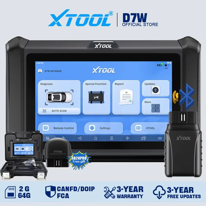 XTOOL D7W D7 BT Bluetooth Diagnostic Tool All System Car Automotive ...