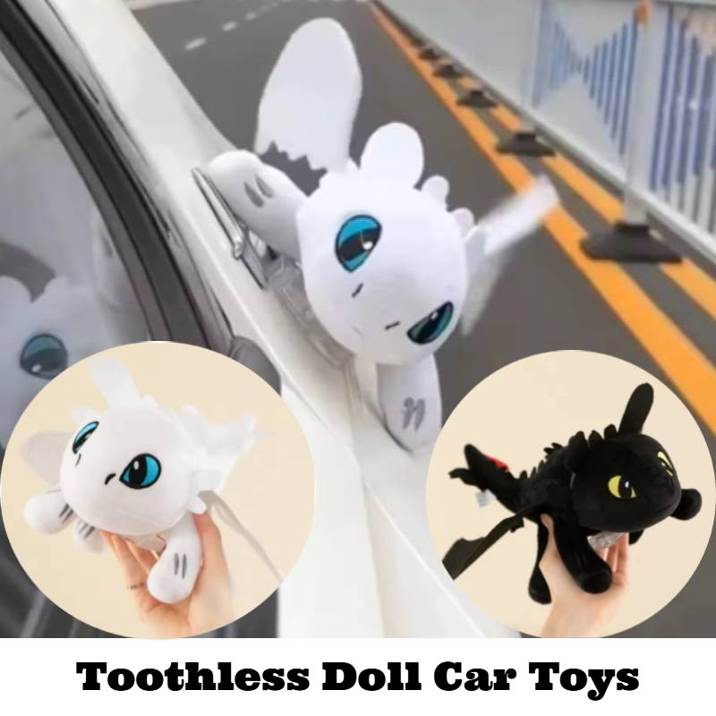 Cartoon Dragon Toothless Car Doll Toy Motorcycle Helmet Decoration Toys ...