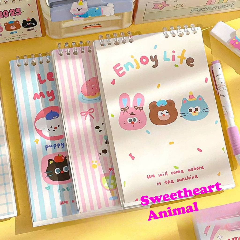 A5 Spring Notebook Flip Book Vertical Binder Notepad Detachable Student ...