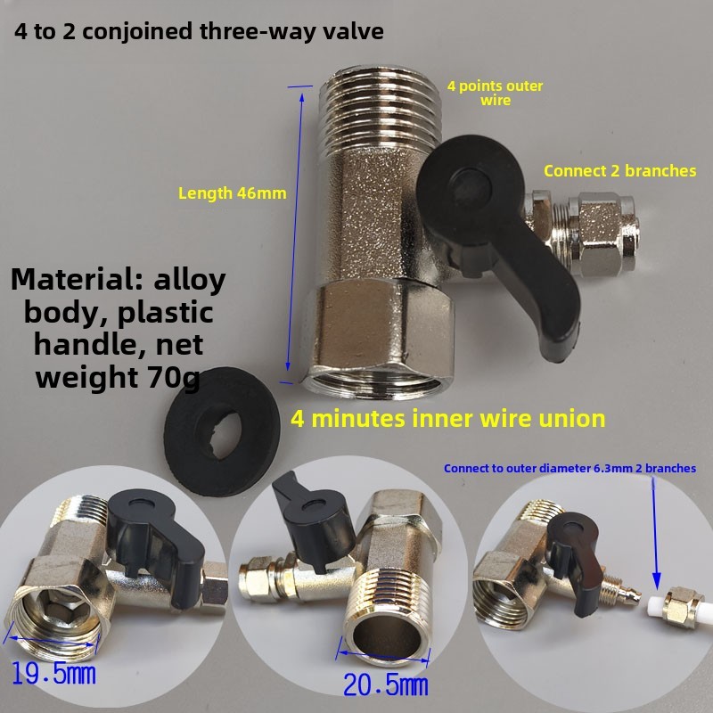 4-Point valve water switch ball valve 4-point 3-way water purifier 4 ...