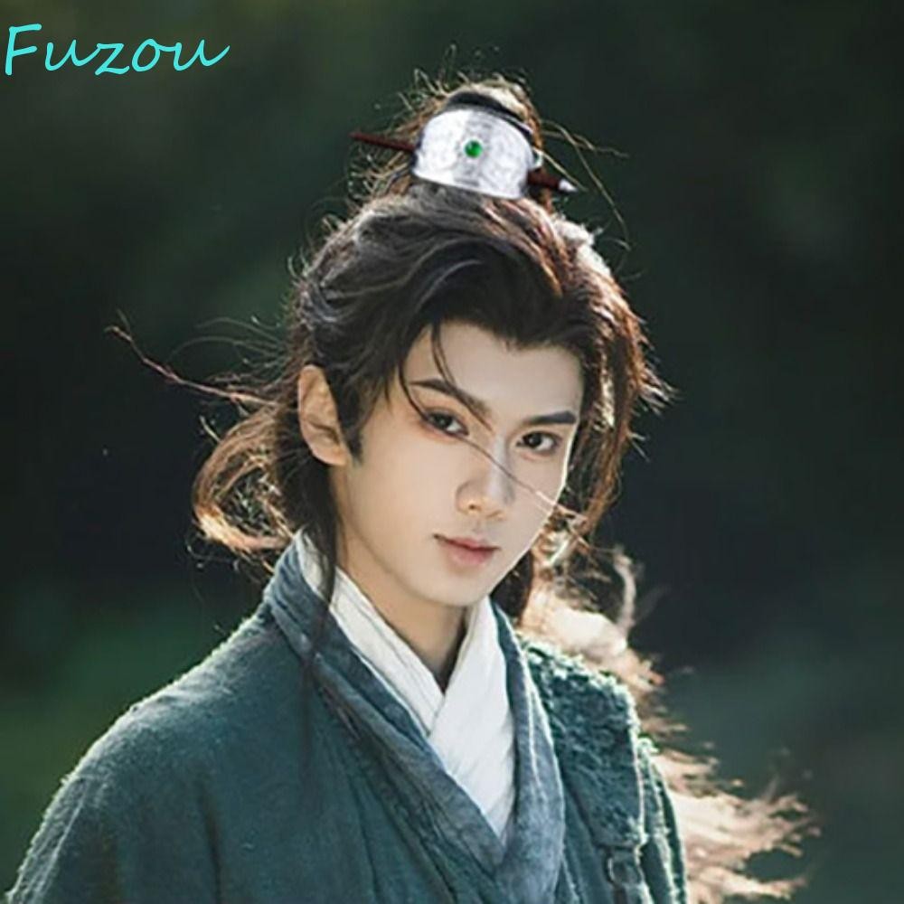 FUZOU Chinese Hanfu Hair Crown, Headpiece Coloured Glaze Ponytail Bun ...