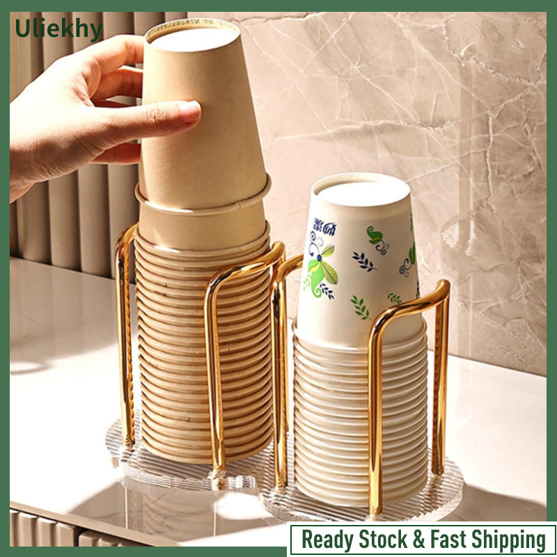 Uliekhy Acrylic Disposable Cup Holder Storage Shelf Water Tea Cups ...