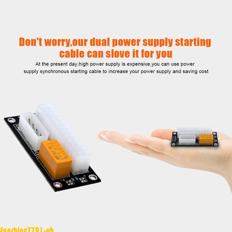 SUN 24Pin to 4pin Molex Sync Startup Board Dual PSU Power Supply Sync ...