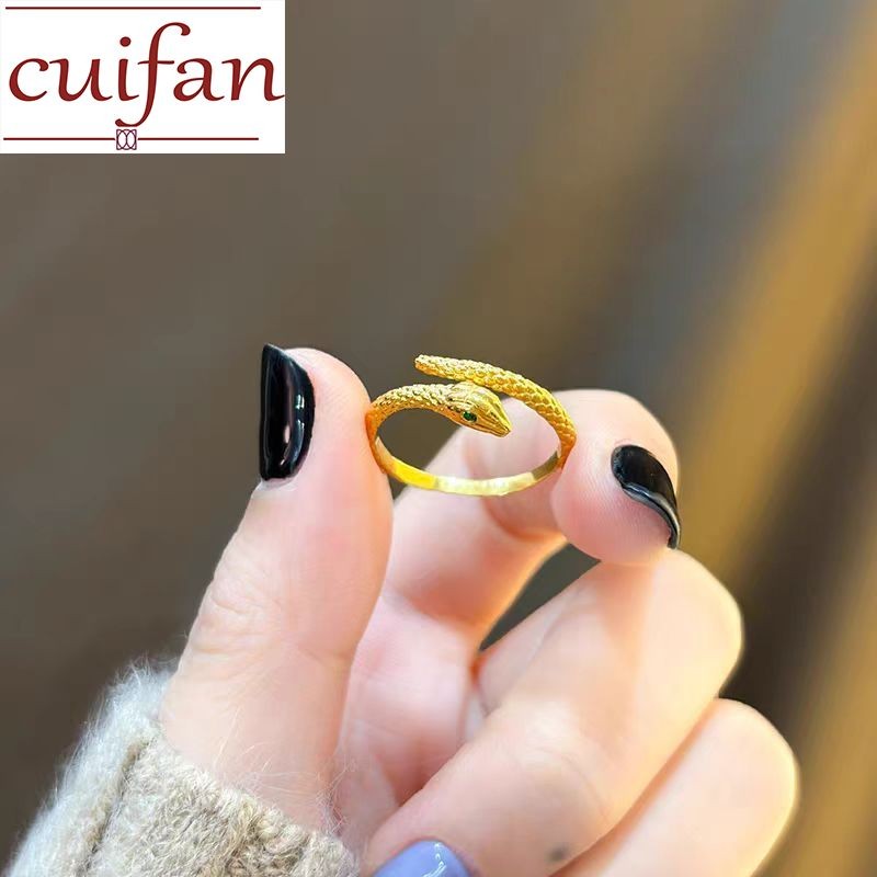 18k Gold Pawnable Saudi Gold Original Spirit Snake Wrap Ring for ...