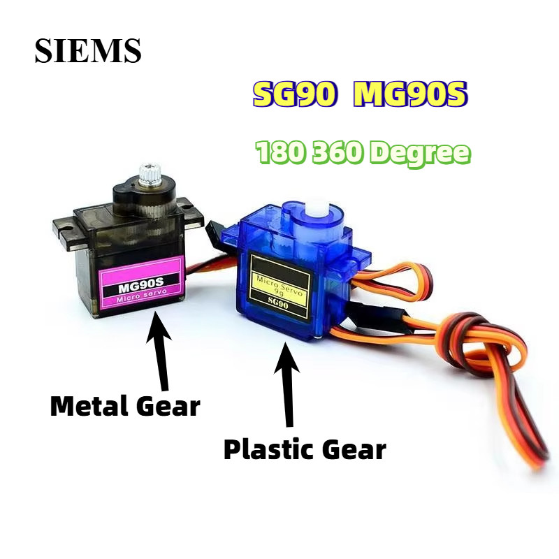 SG90 MG90S 9g Servo Metal Gear Plastic Gear for Model Helicopter Boat ...