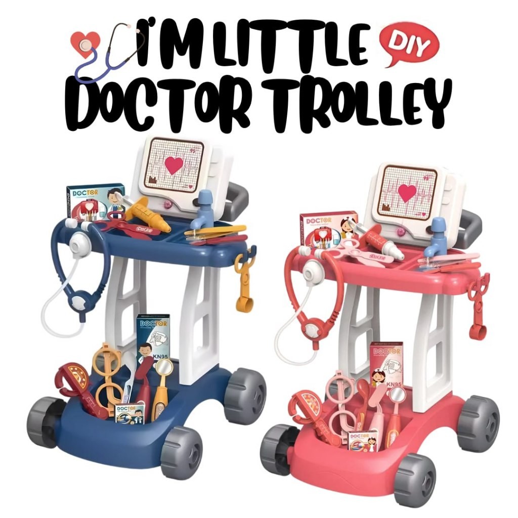 BYJ I'm Little Doctor Trolley Medical Dentist Pretend Play Set for Kids ...