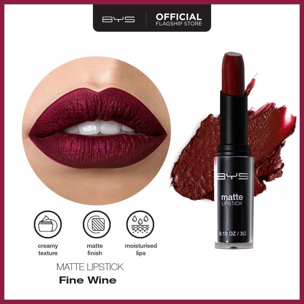 BYS&lG#Matte)PV}Lipstick>gd}(Fine>KX}Wine) | Shopee Philippines