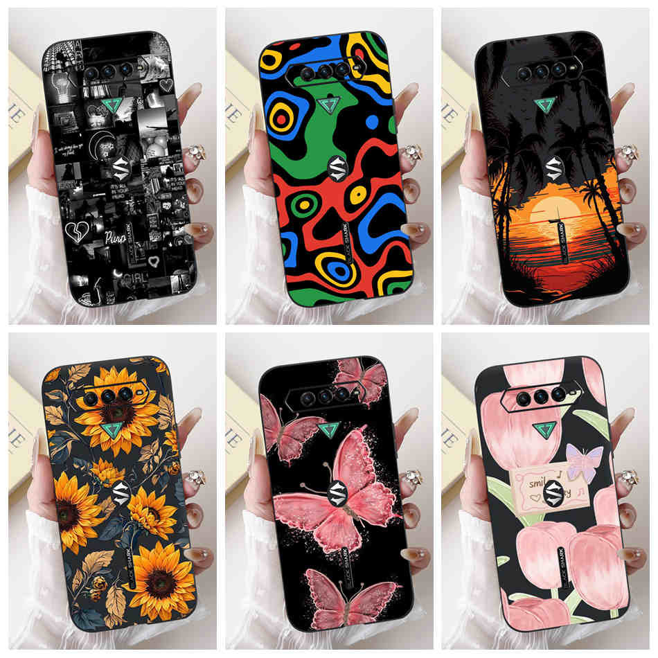 For Xiaomi Black Shark 4 Pro 5 RS Fashion Sunset Flower Pattern Phone ...
