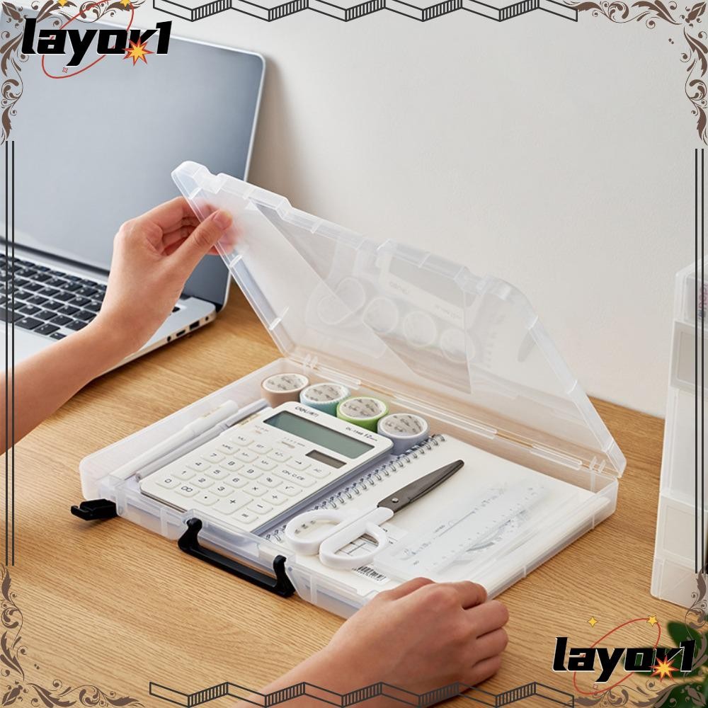LAYOR1 A4 File Box, Portable Plastic A4 File Storage Box, Transparent ...