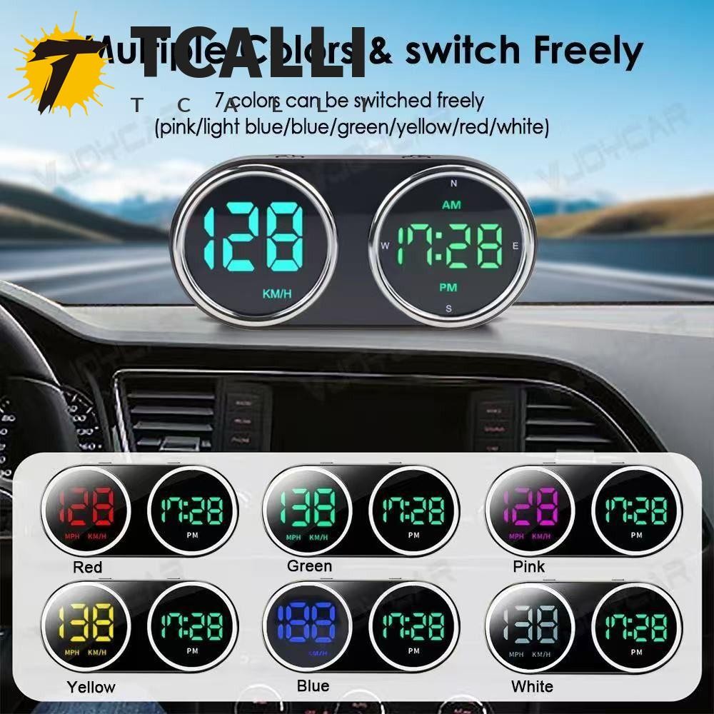 TCALLI GPS Car Digital Speedometer, 7 Color Switching Digital Clock HUD ...