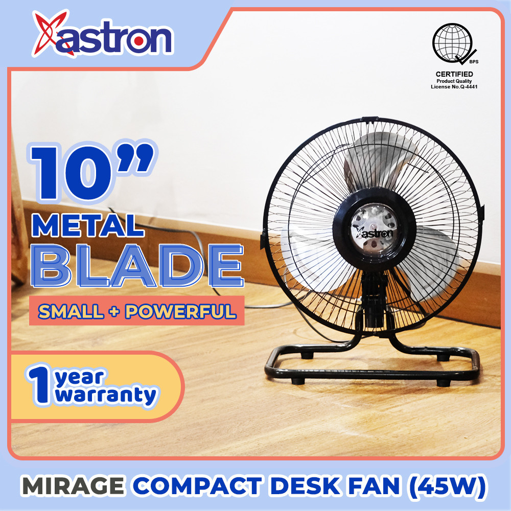 Astron MIRAGE 10" Industrial Floor Fan (45W) (Metal Blade) (Black ...