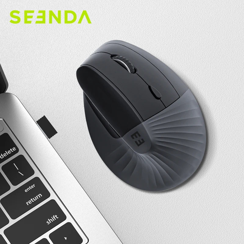 Seenda Ergonomic Vertical Wireless Mouse Type C Rechargeable 2.4 USB ...